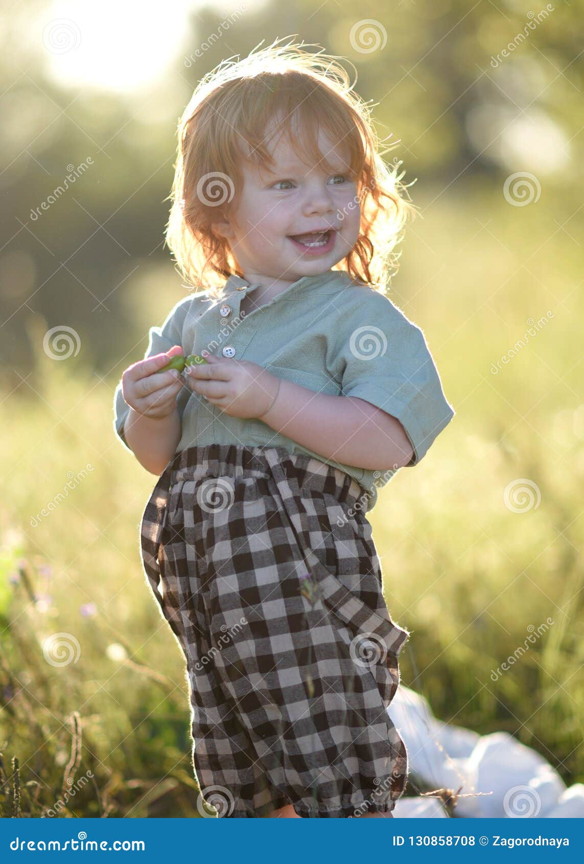 Portrait of a Little Boy Playing in Summer Stock Photo - Image of ...