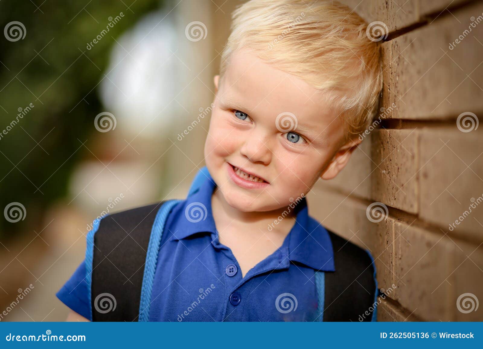 Portrait of a Little Boy in a Pretty Garden Setting Stock Photo - Image ...