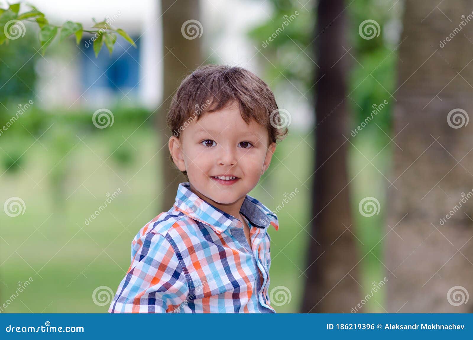 Portrait of a Little Boy with a Smile Stock Photo - Image of merrily ...