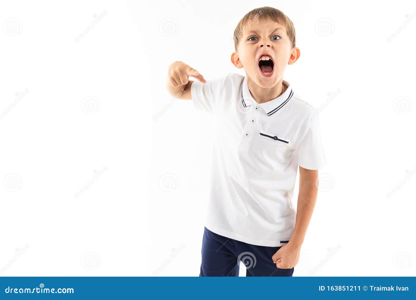 Portrait of a Little Caucasian Boy is Screaming Stock Image - Image of ...