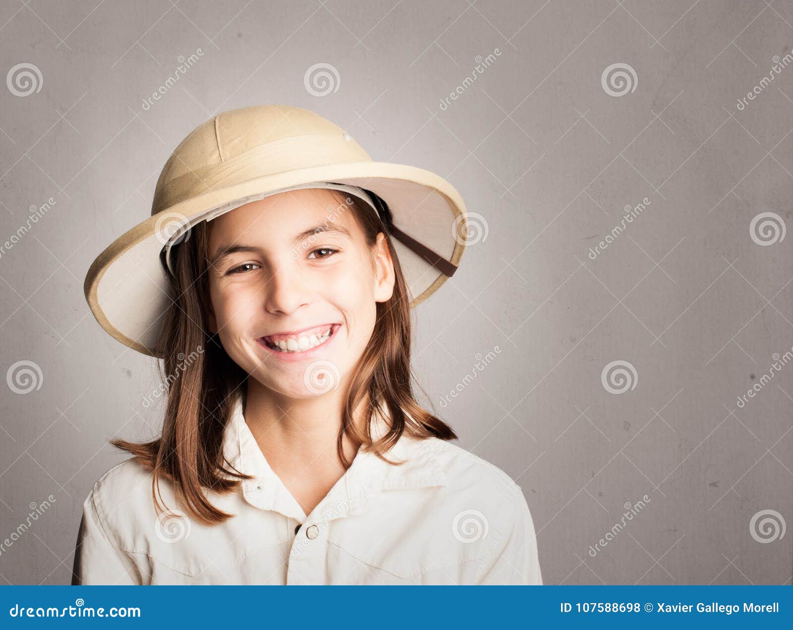 Portrait of a Little Explorer Stock Photo - Image of outdoors, helmet ...