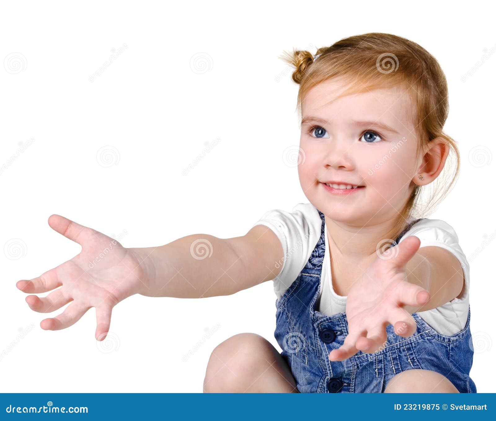 Portrait of Little Girl Catching Something Stock Image - Image of ...
