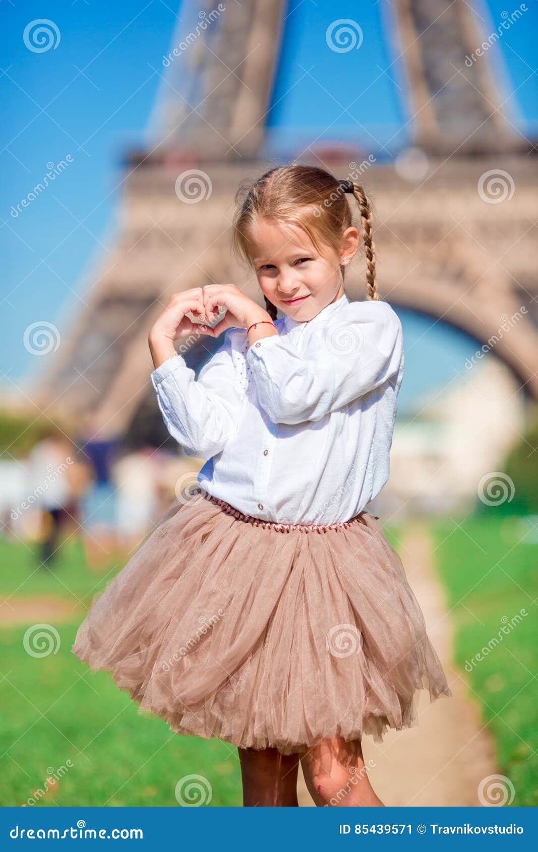 Portrait of Little Girl in Paris Background the Eiffel Tower Stock ... Portrait of Little Girl in Paris Background the Eiffel Tower Stock ...