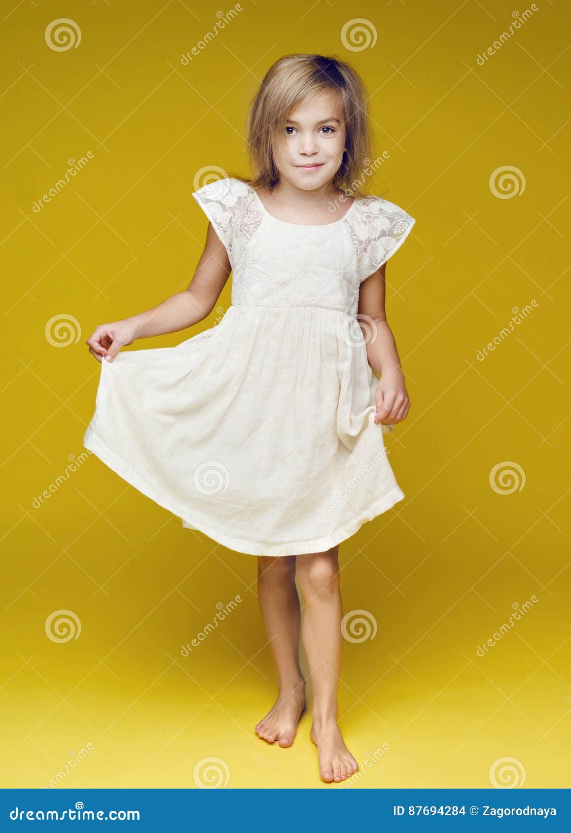 Portrait of little girl stock photo. Image of studio - 87694284