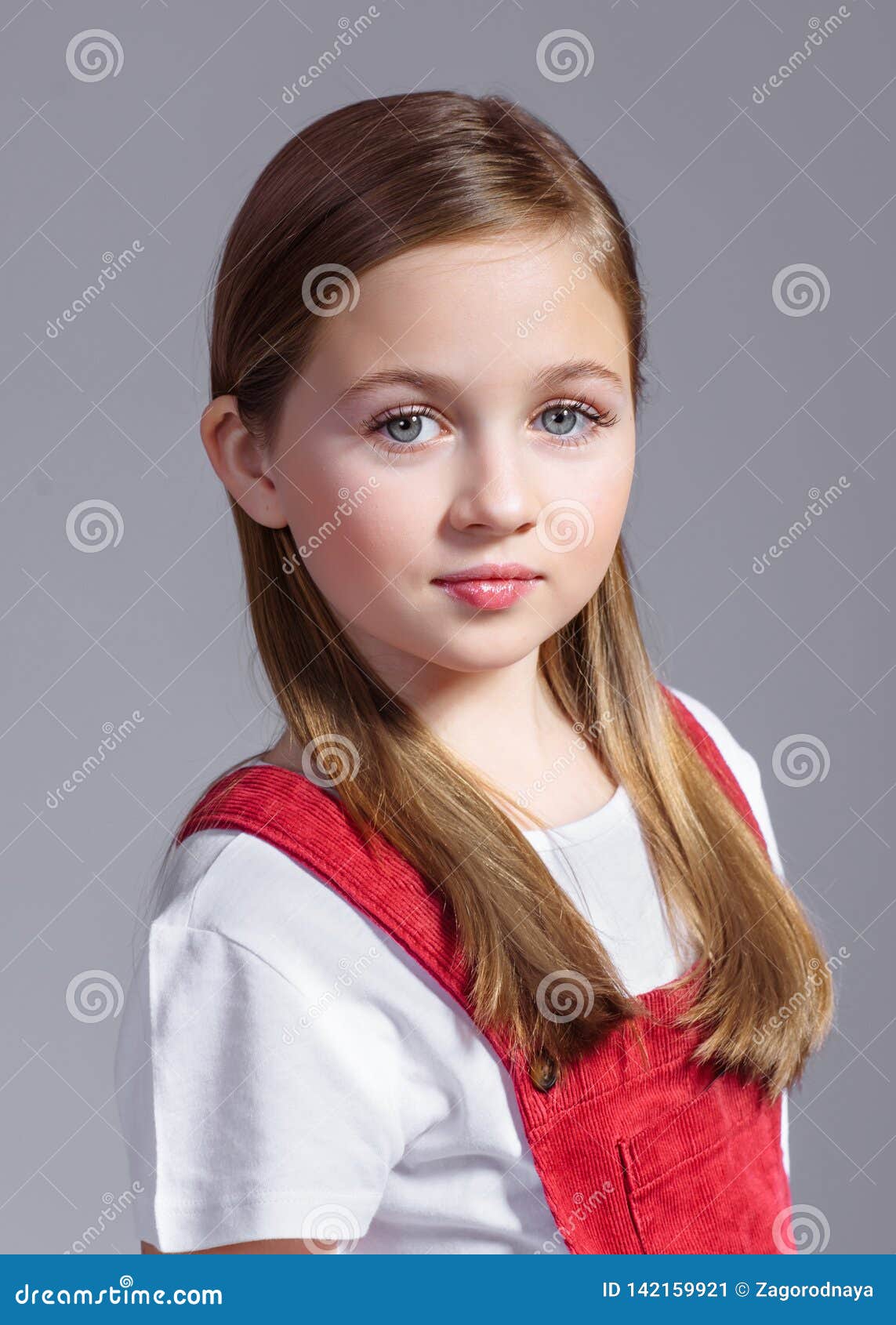 Portrait of Little Model Girl Stock Image - Image of happy, adorable ...