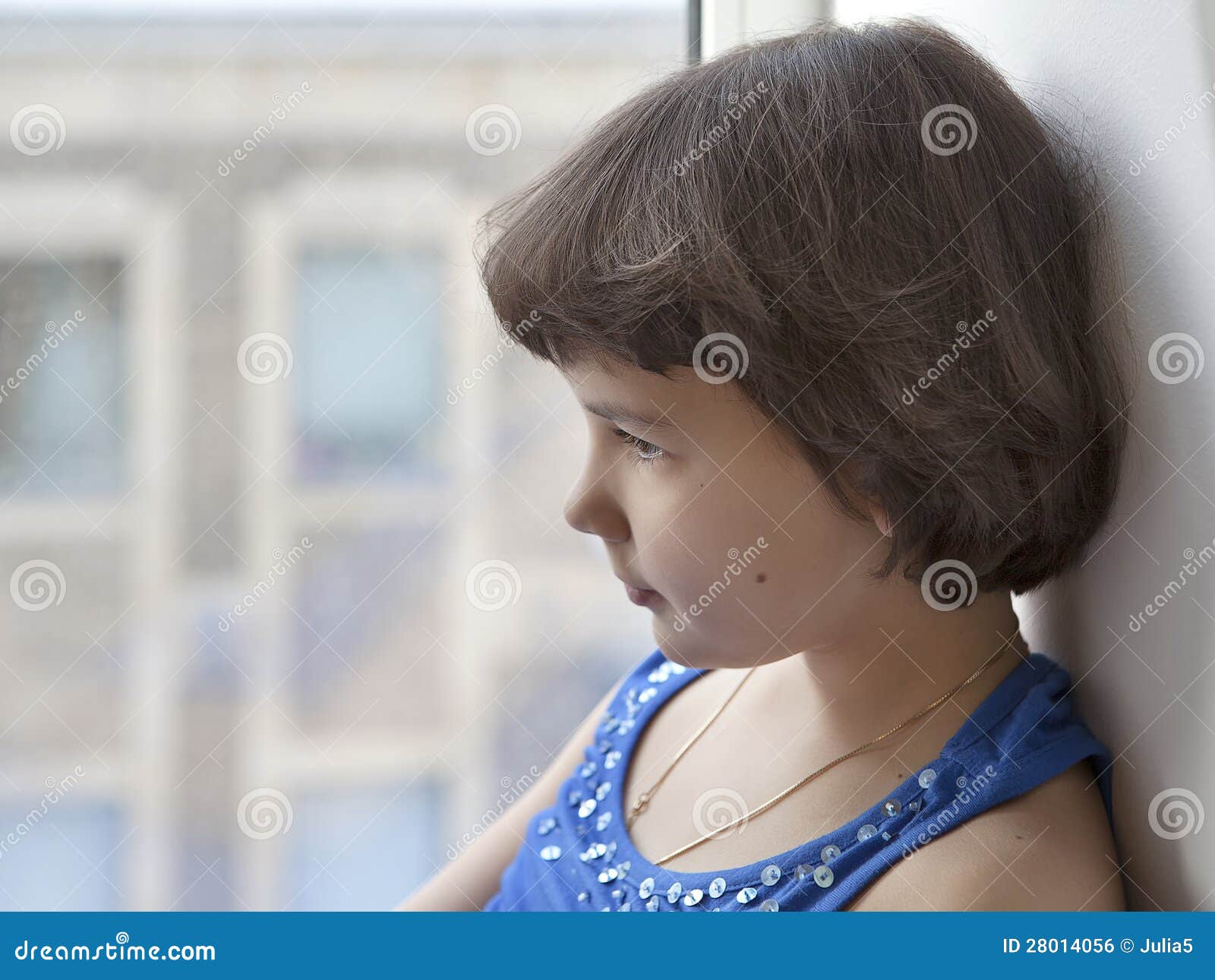Portrait of a Little Sad Girl Stock Photo - Image of head, loneliness ...