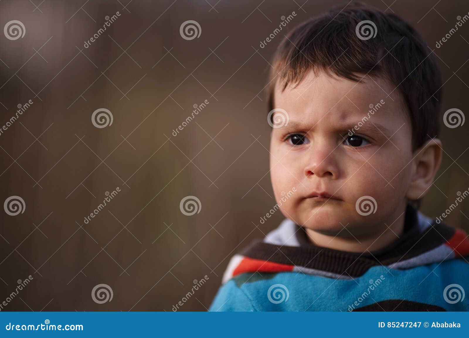 Portrait of Little Serious Boy Stock Image - Image of casual, look ...