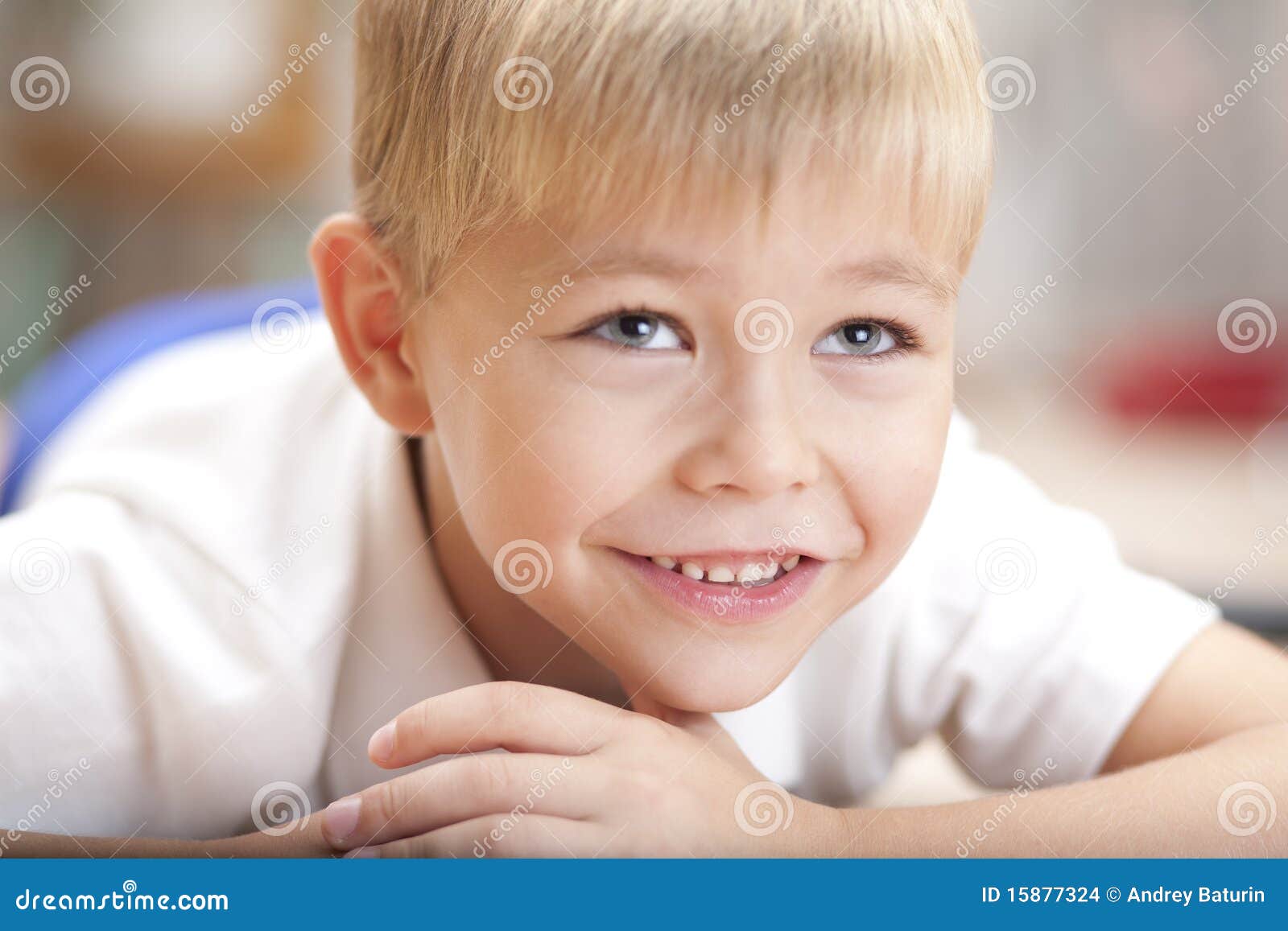 Portrait of a Little Smiling Boy Stock Photo - Image of floor, male ...