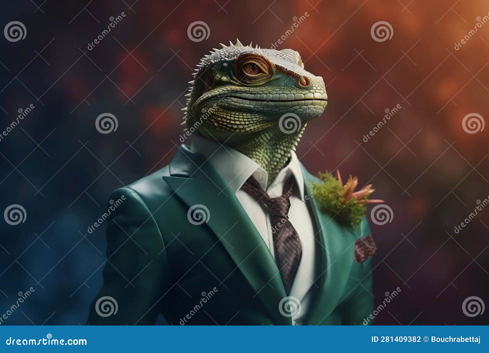 Portrait of a Lizard Dressed in a Formal Business Suit Stock ...