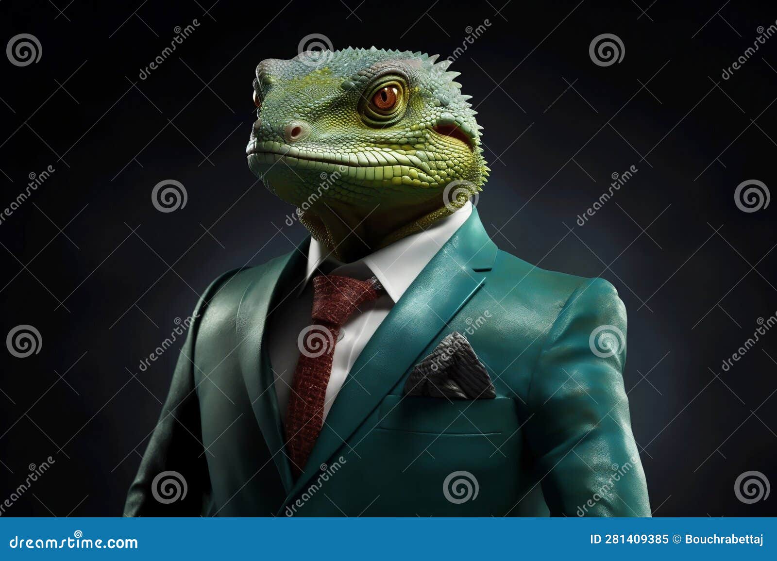 Portrait of a Lizard Dressed in a Formal Business Suit Stock ...