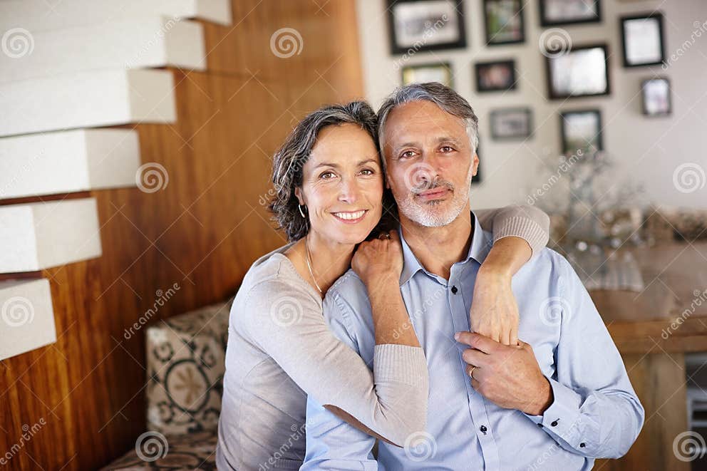 Portrait Love And Senior Couple With A Hug Retirement And