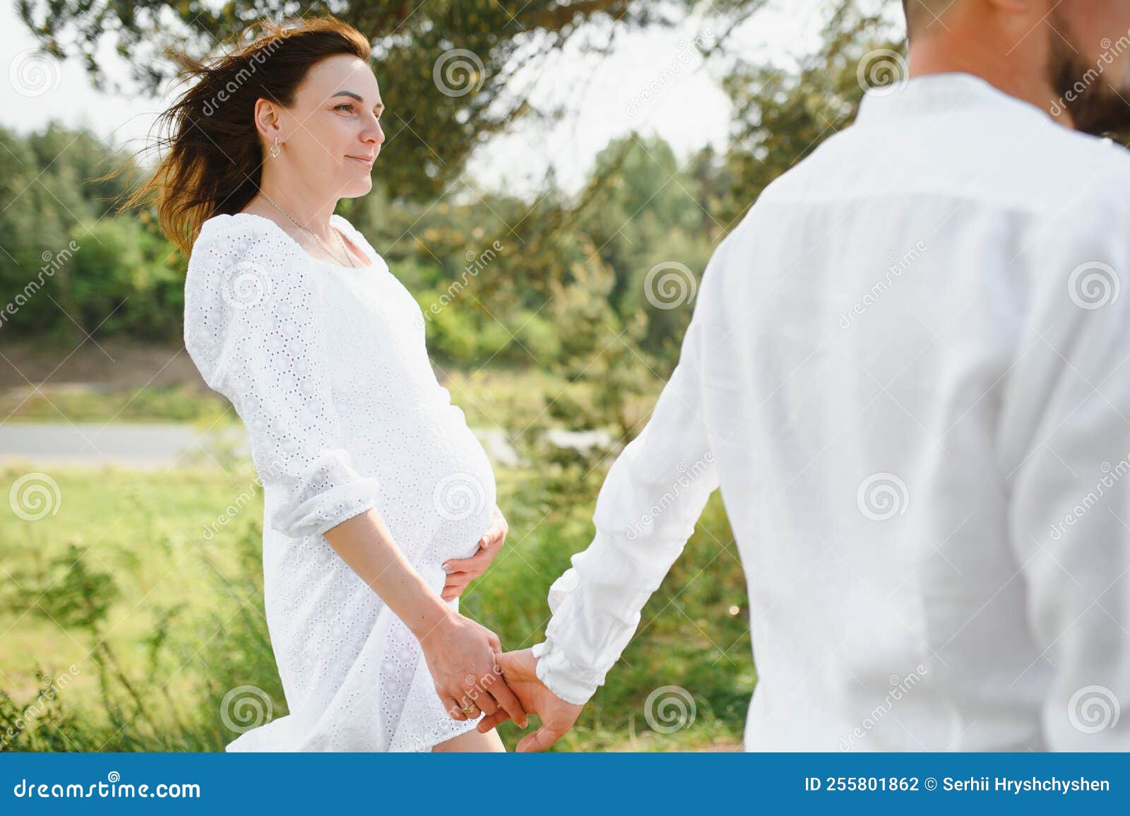 Portrait of Lovely Future Parents during Sunset Stock Photo - Image of ...