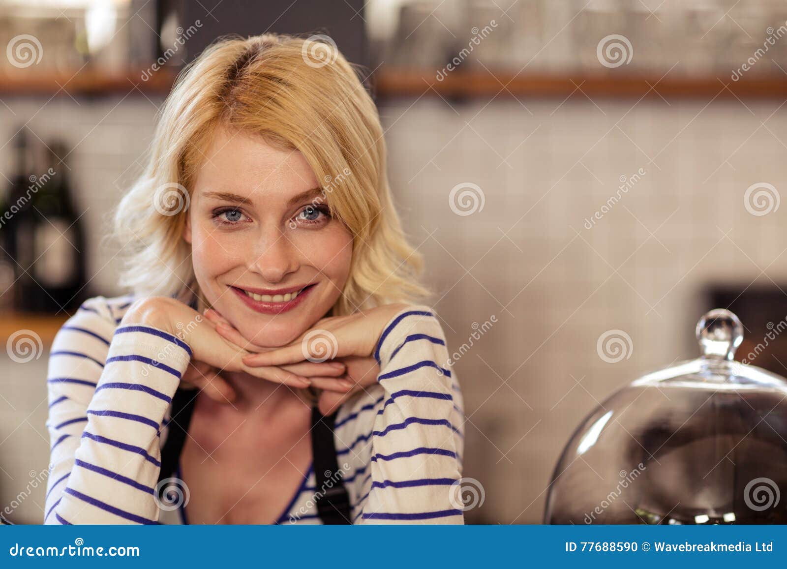 Portrait of a Lovely Waitress Stock Illustration - Illustration of ...