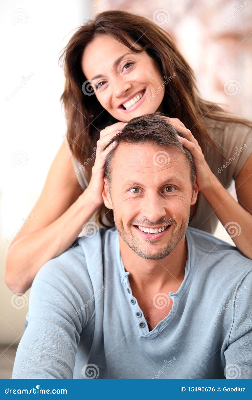 Portrait of loving couple stock photo. Image of relaxed - 15490676