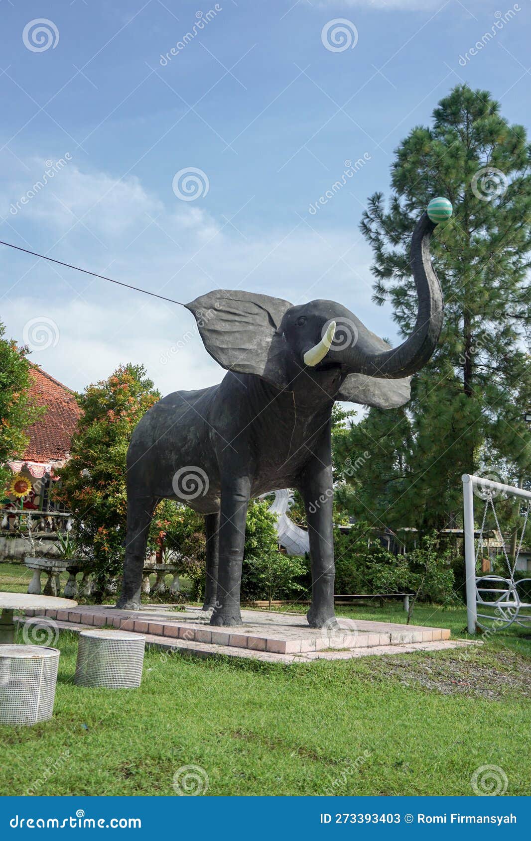Portrait Low Angle Shot of Elephant Figure in a Park Editorial Stock ...
