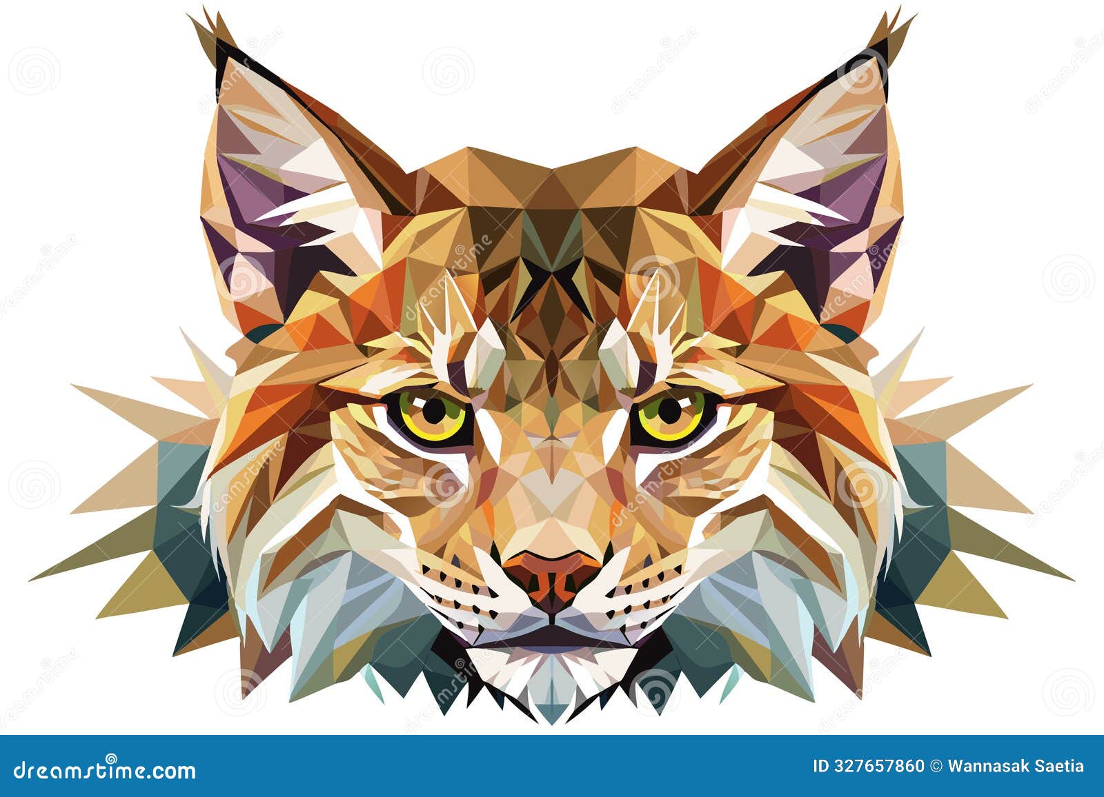 Portrait of a Lynx in Low Poly Style. Stock Illustration - Illustration ...
