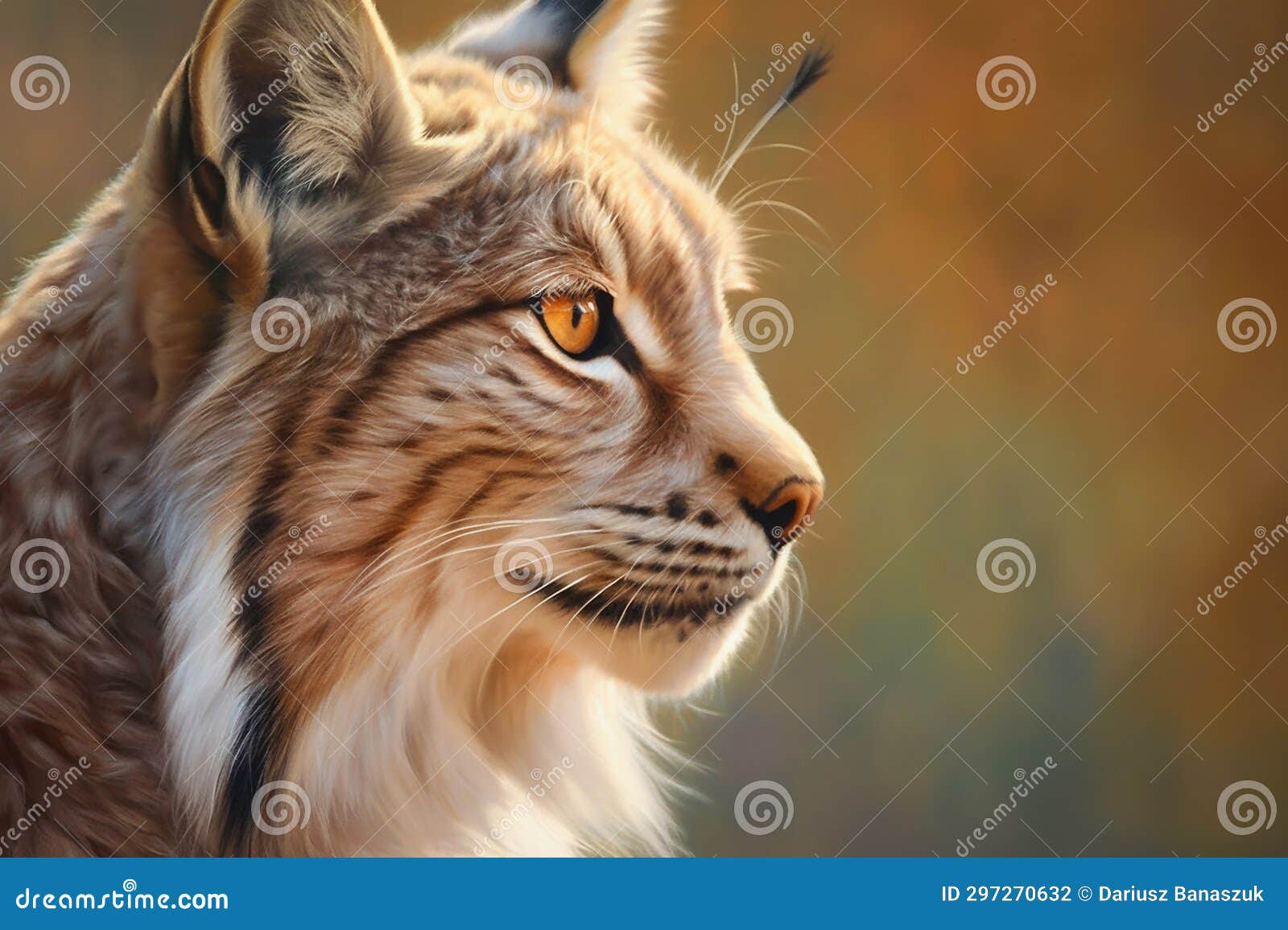Portrait of a Lynx in Profile, Generative Ai Stock Photo - Image of ...