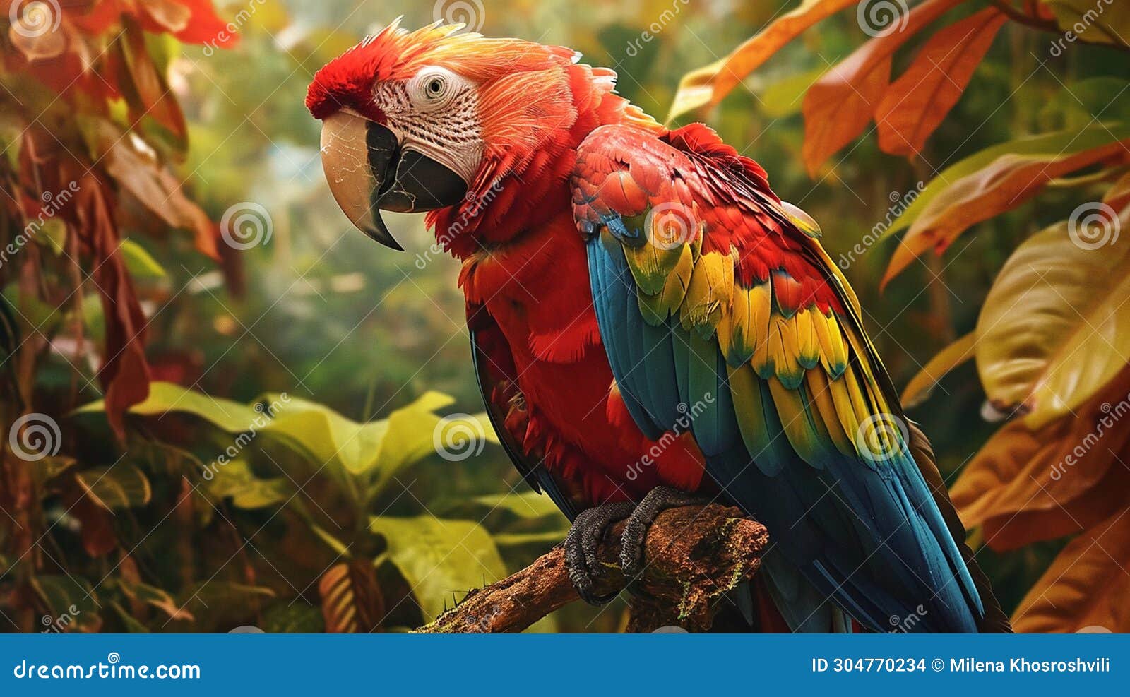 Portrait of a Macaw Parrot in Nature. Selective Focus Stock ...