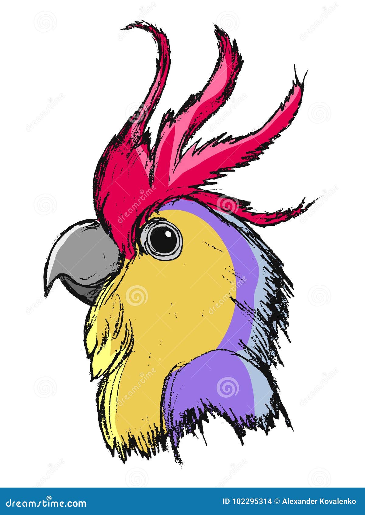 Portrait of macaw stock illustration. Illustration of blue - 102295314