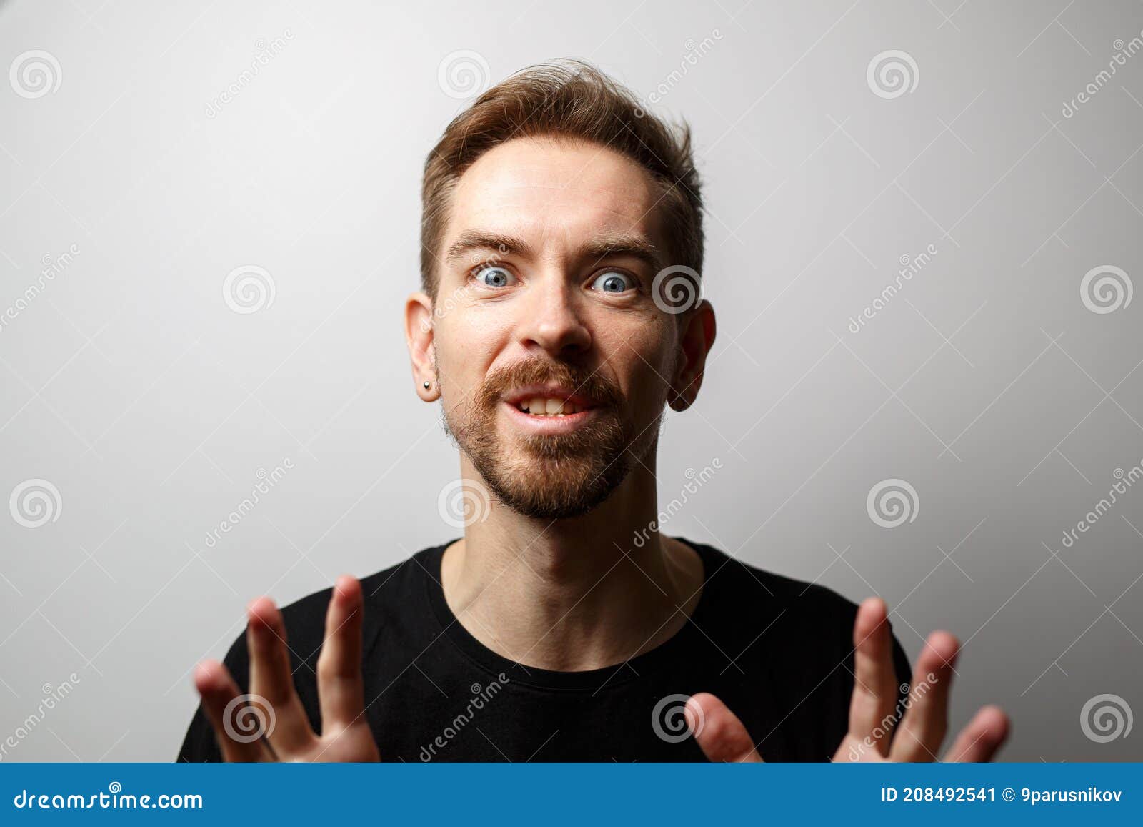 Portrait of a mad man stock image. Image of glory, funny - 208492541