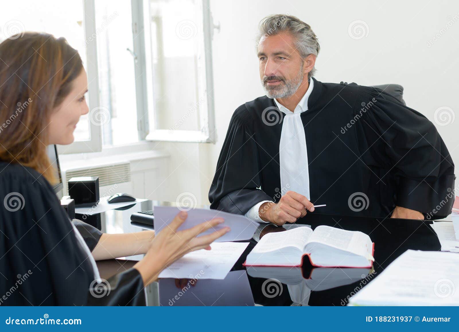 Portrait Magistrates during Discussion Stock Image - Image of judicial ...