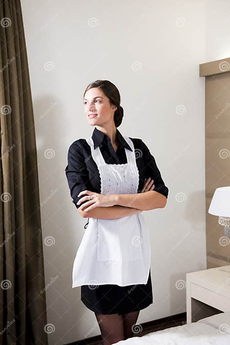 Portrait of a Maid stock image. Image of crossed, happiness - 17270879
