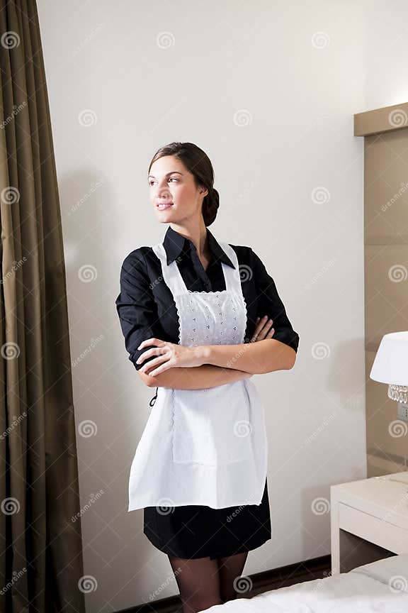 Portrait of a Maid stock image. Image of crossed, happiness - 17270879