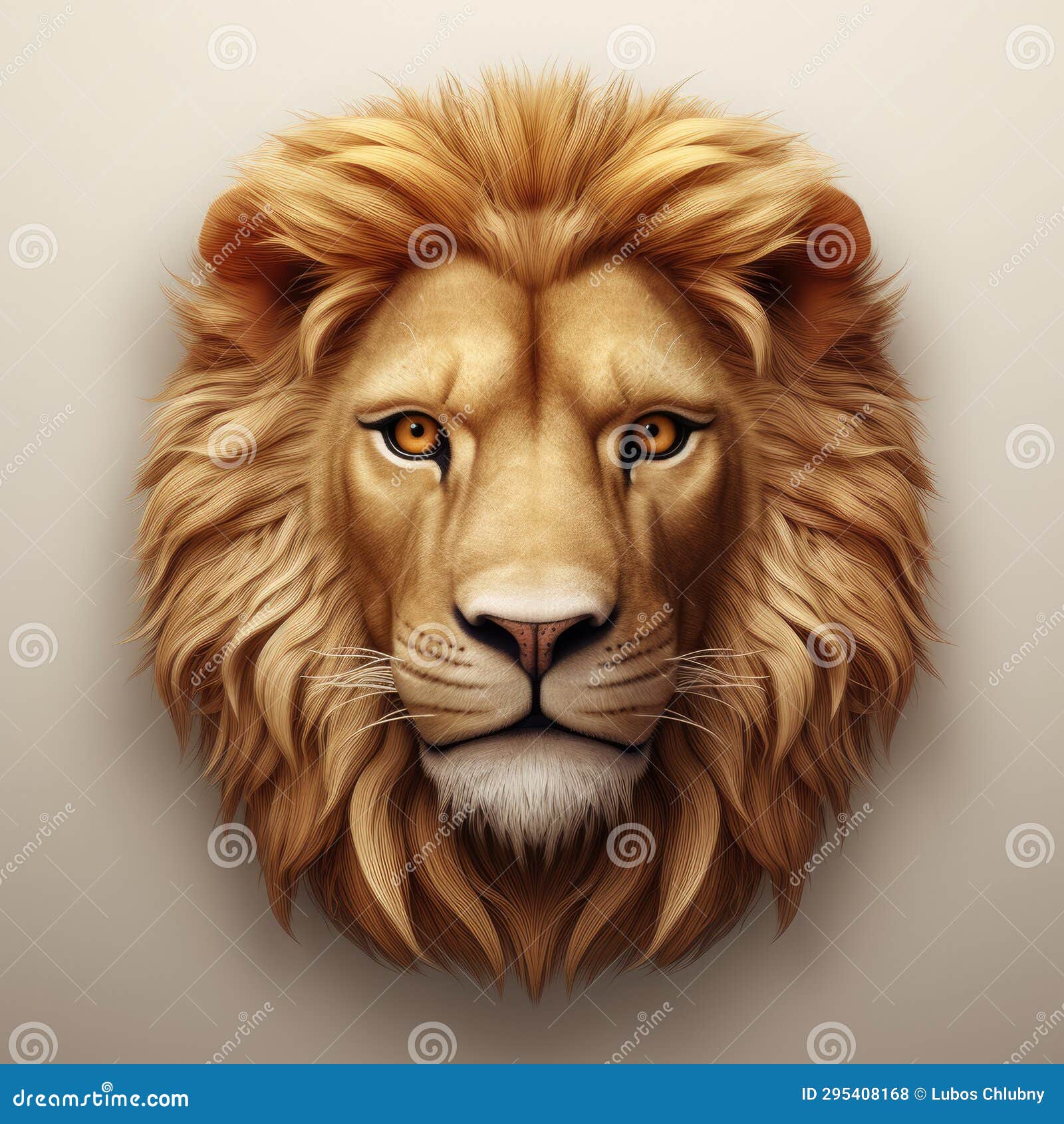 Portrait of a Majestic Lion Face Stock Illustration - Illustration of ...