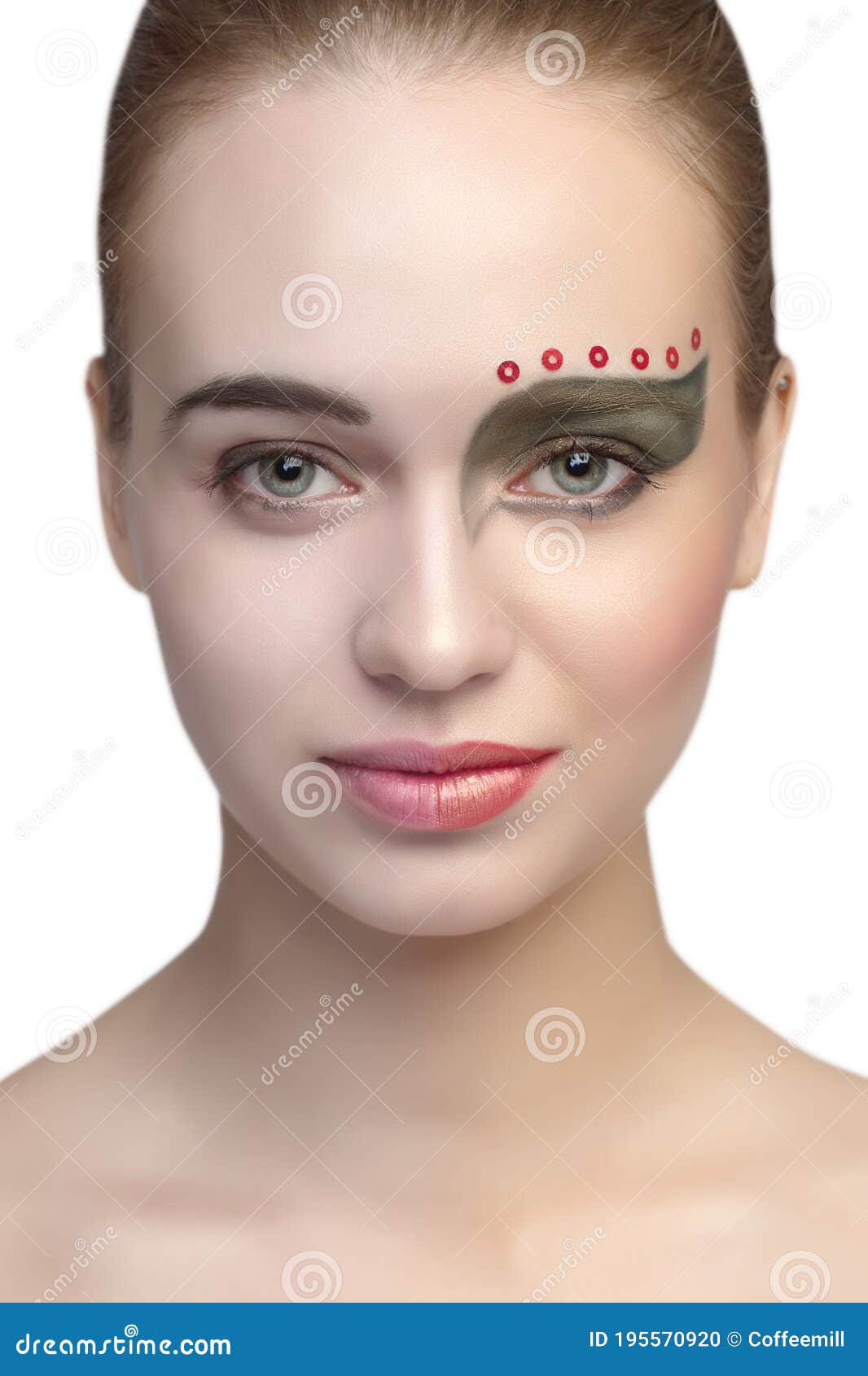 Portrait with make-up stock photo. Image of neck, isolated - 195570920
