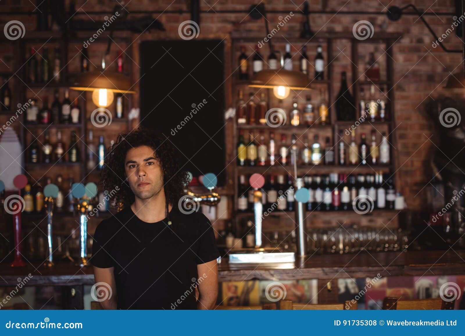 Portrait of Male Bar Tender Stock Photo - Image of luxury, confidence ...