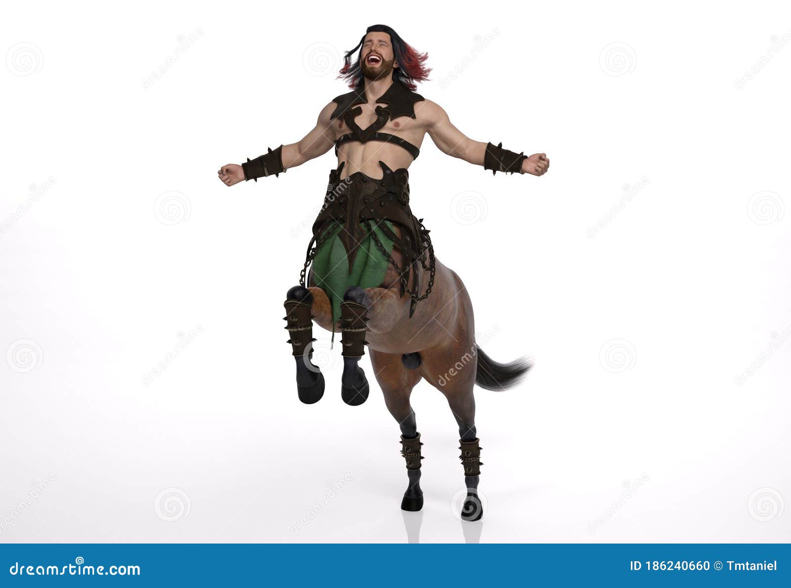 3D Rendering : a Portrait of the Male Centaur, a Pinup Centaur Posing ...