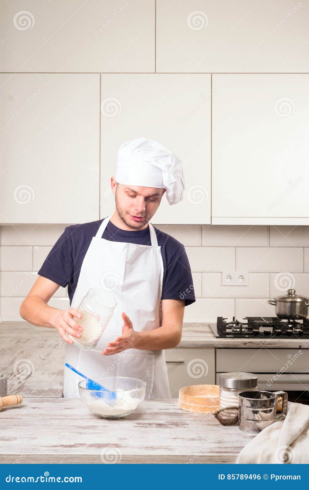 Portrait of a male chef stock photo. Image of camera - 85789496