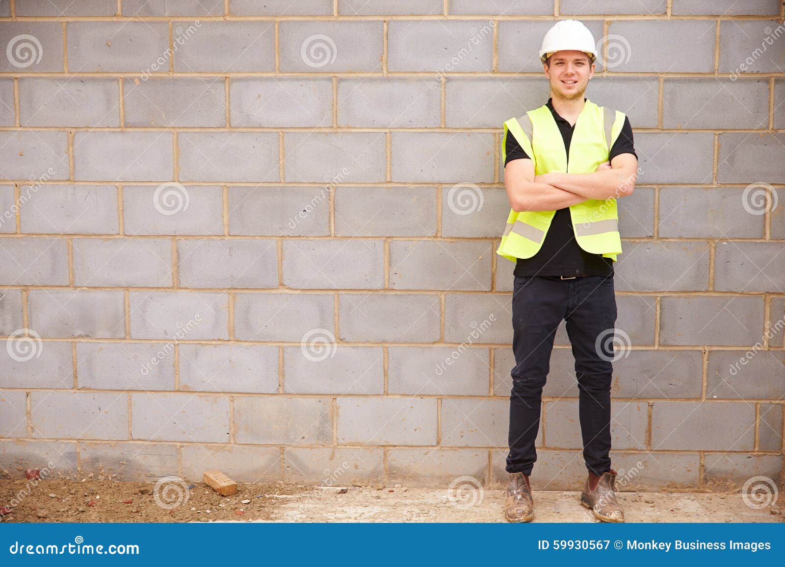 Portrait of Male Construction Worker on Building Site Stock Image ...