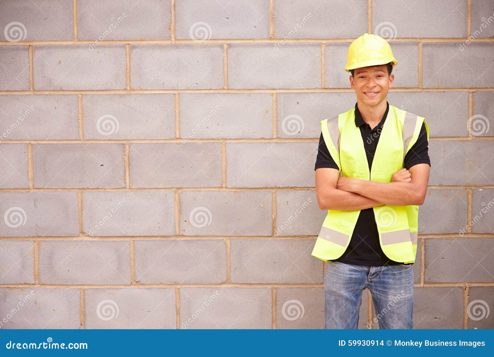 Portrait of Male Construction Worker on Building Site Stock Photo ...