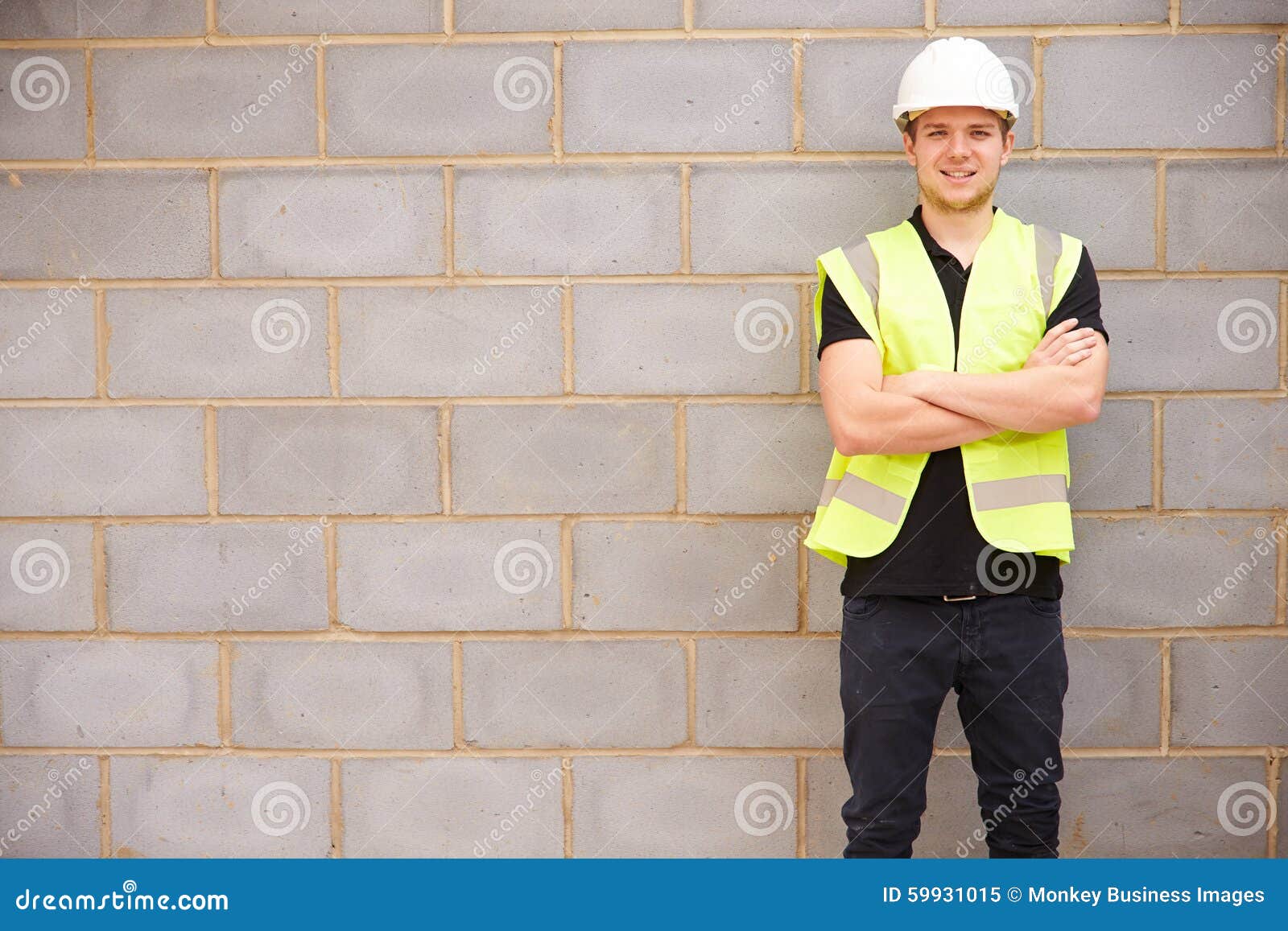 Portrait of Male Construction Worker on Building Site Stock Image ...