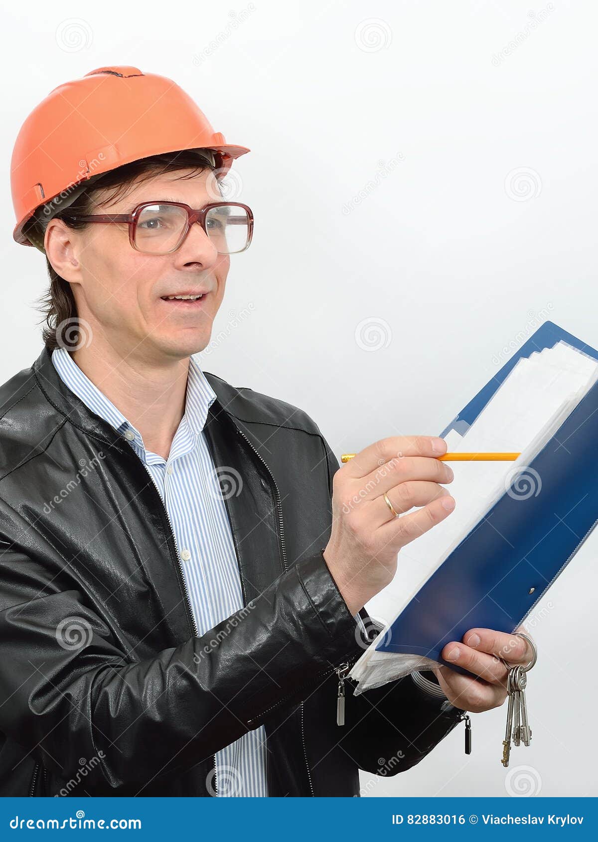 Portrait of Male Construction Worker Construction Superintendent in ...