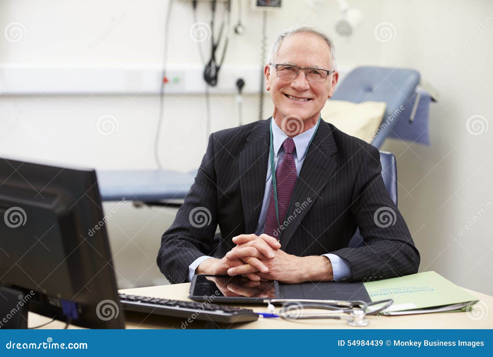 Portrait of Male Consultant Working at Desk Stock Image - Image of ...