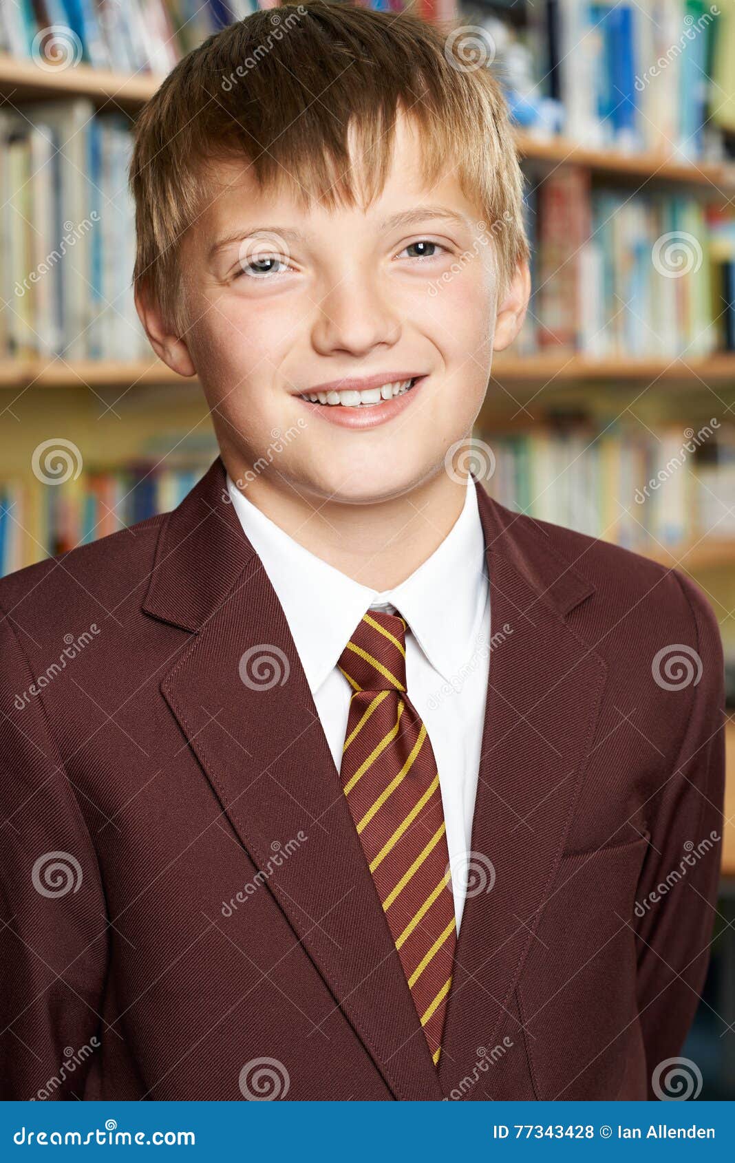 Portrait of Male Elementary School Pupil in Uniform Stock Photo - Image ...