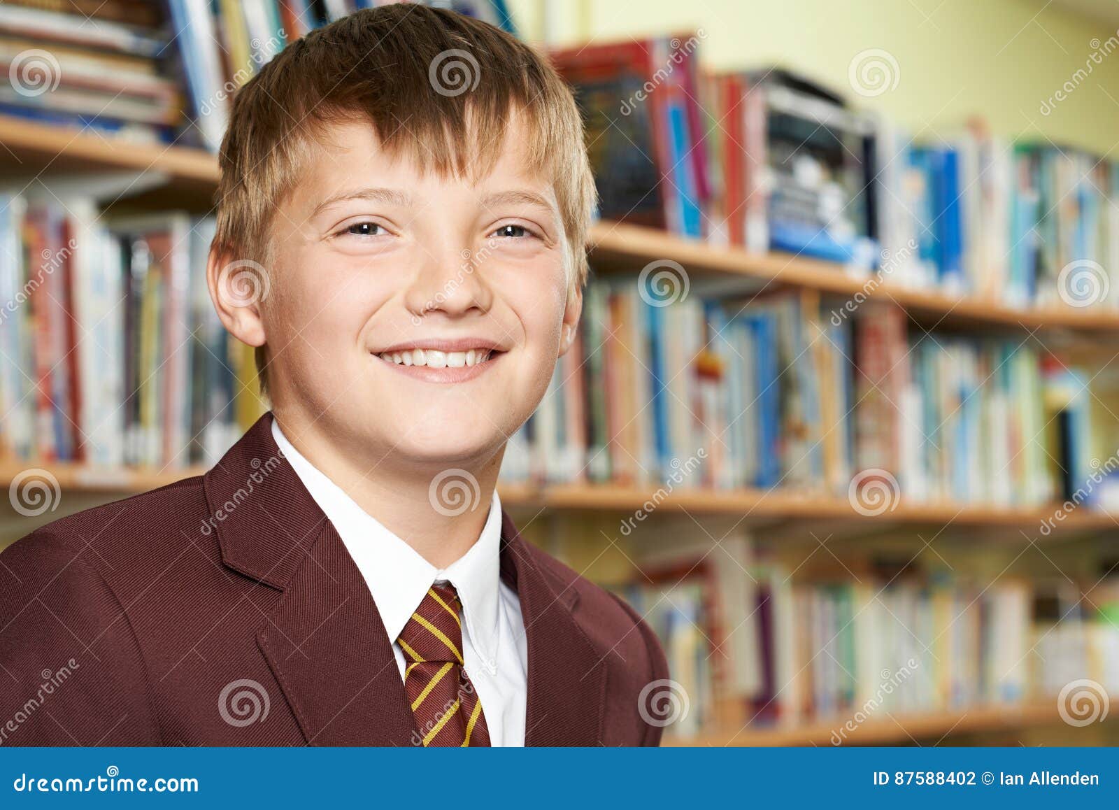Portrait of Male Elementary School Pupil in Uniform Stock Photo - Image ...
