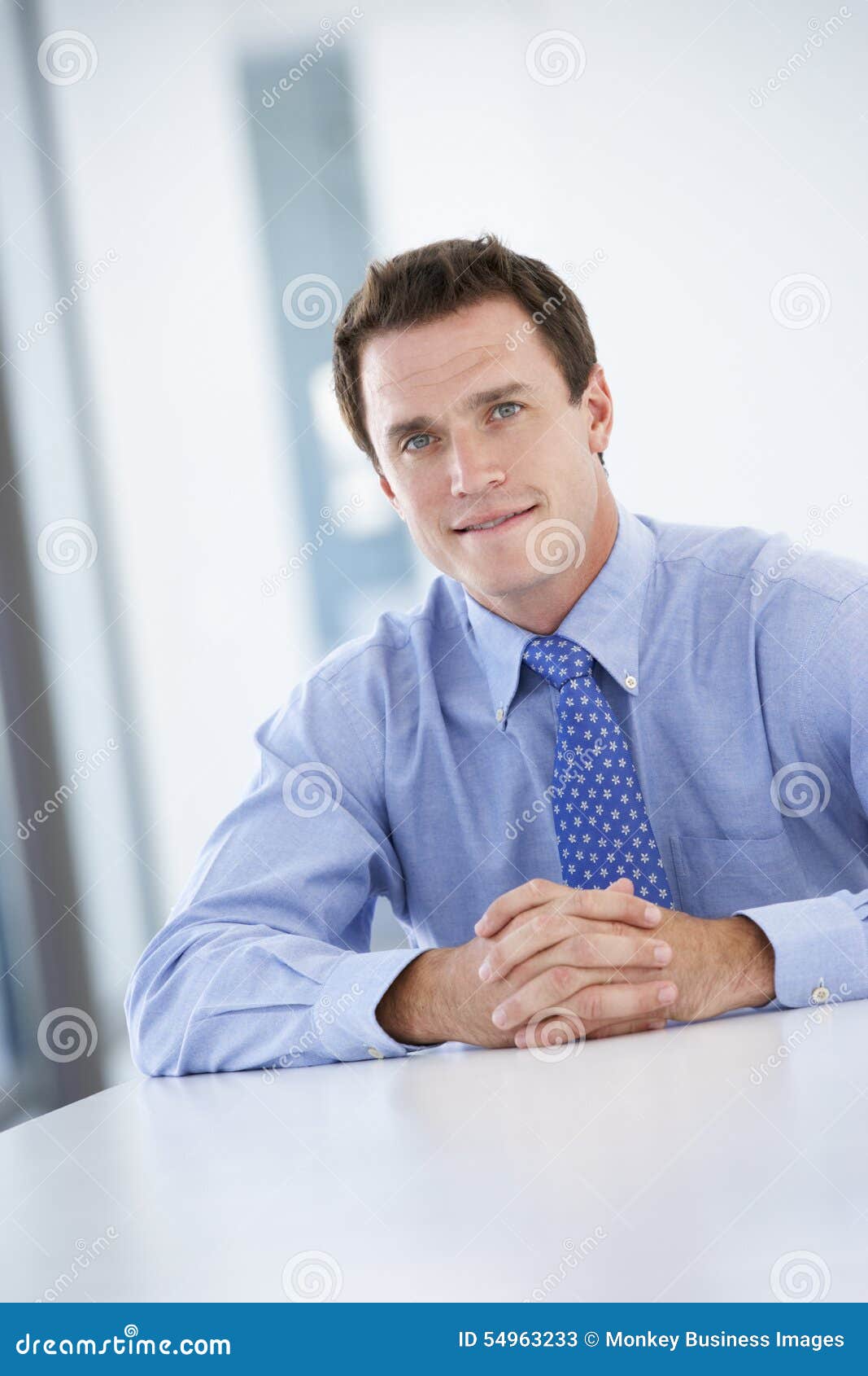 Portrait of Male Executive Working at Desk in Office Stock Image ...