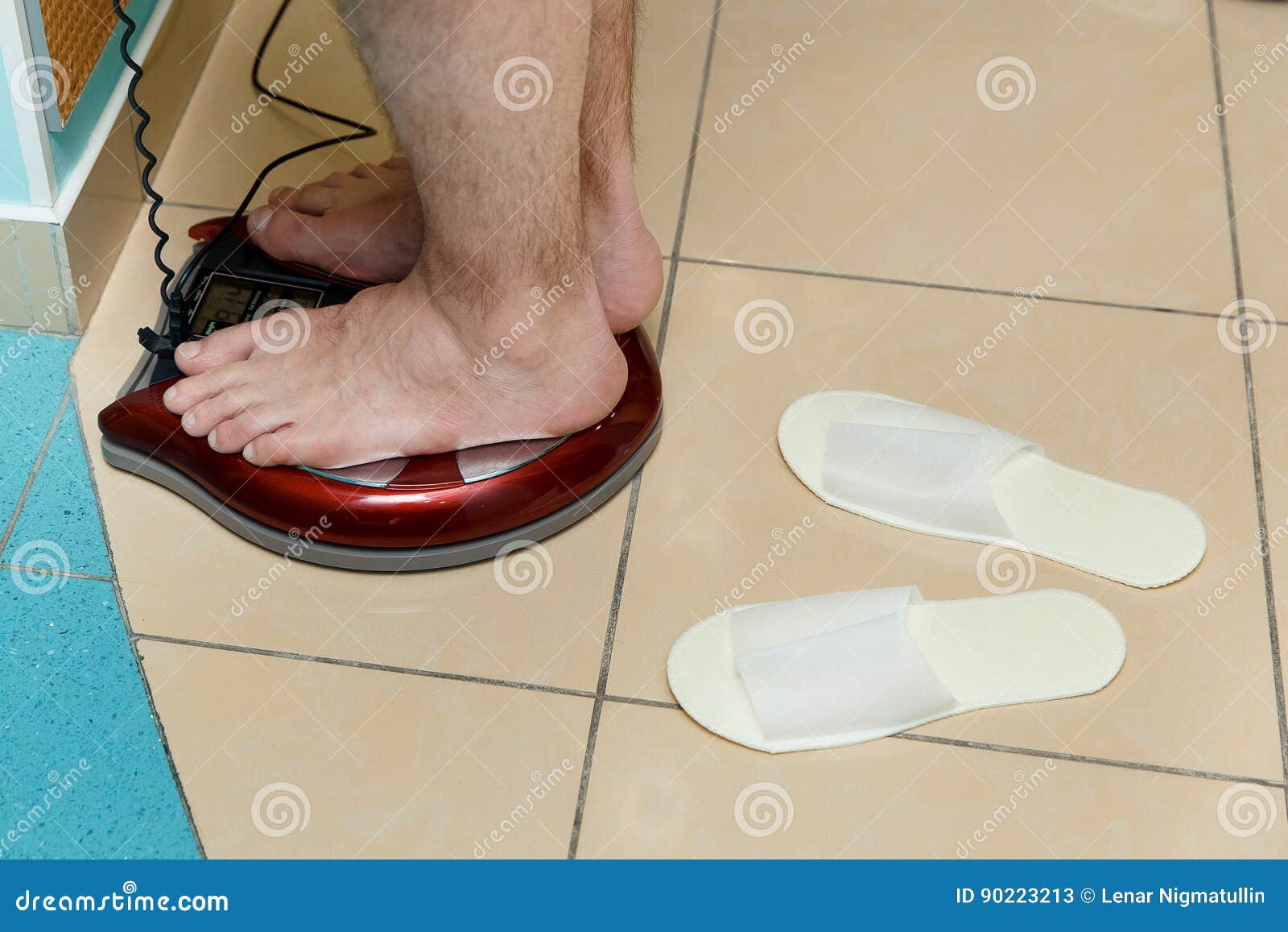 Portrait of Male Feet on a Scale Stock Image - Image of asian ...