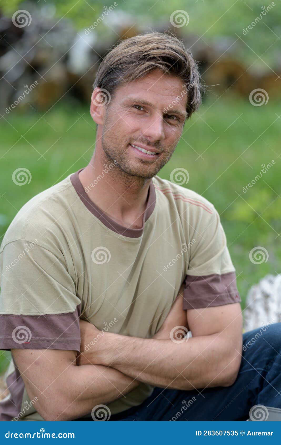 Portrait Male Logger Posing Stock Image - Image of smile, lifestyle ...