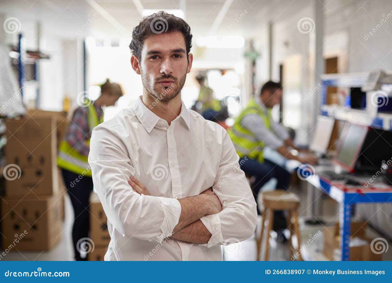 Portrait of Male Manager in Logistics Distribution Warehouse Stock ...