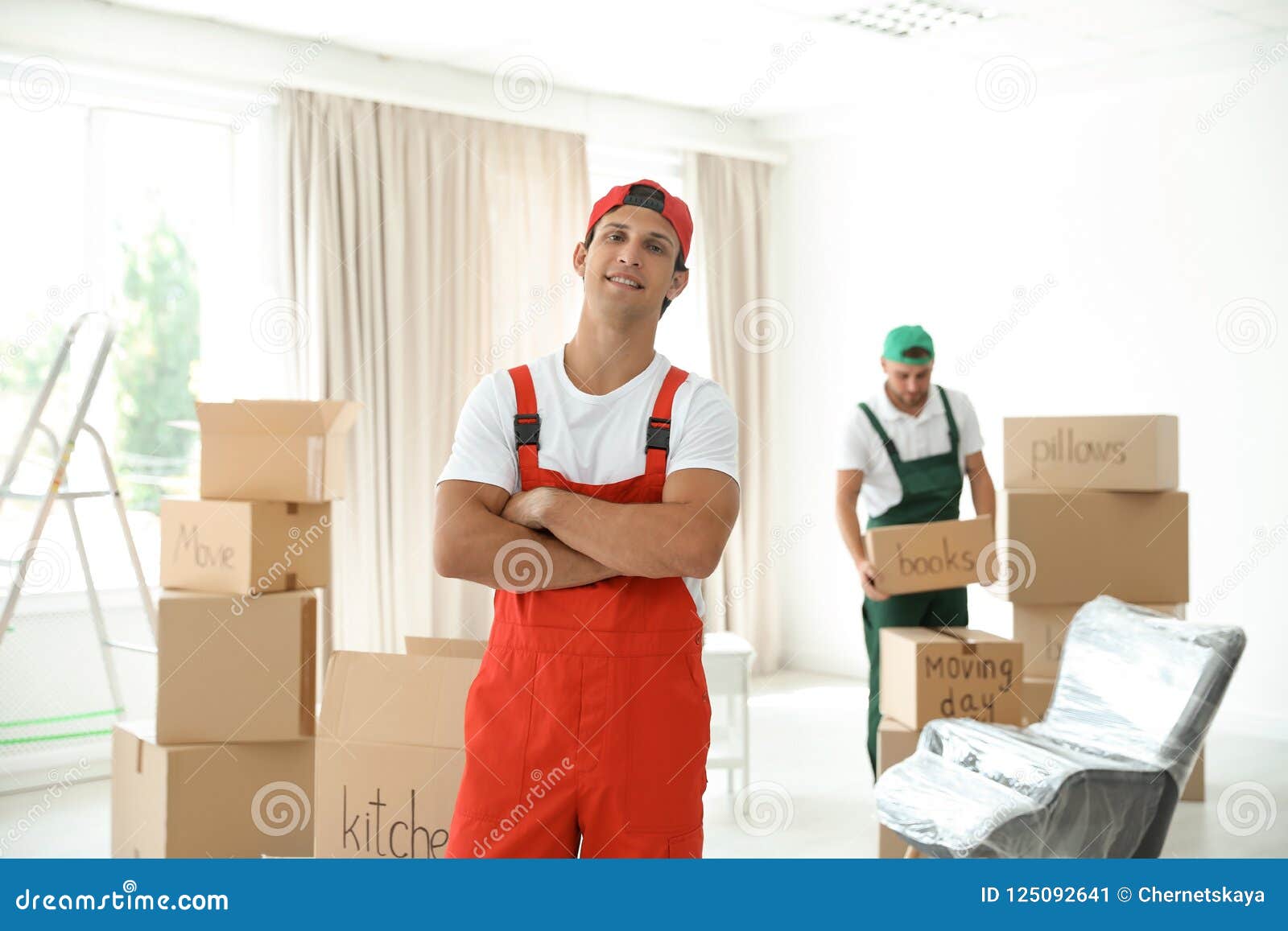 Portrait of Male Mover in Uniform Stock Image - Image of furniture ...
