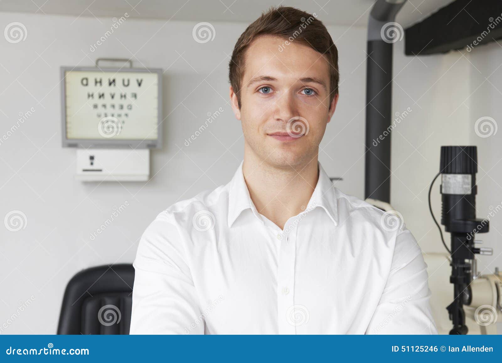 Portrait of Male Optician in Optometrists Stock Photo - Image of ...