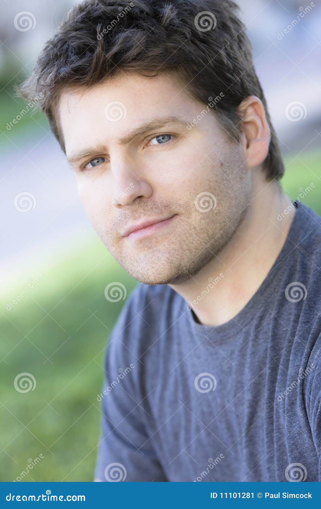 Portrait of Male Outdoors stock image. Image of face - 11101281