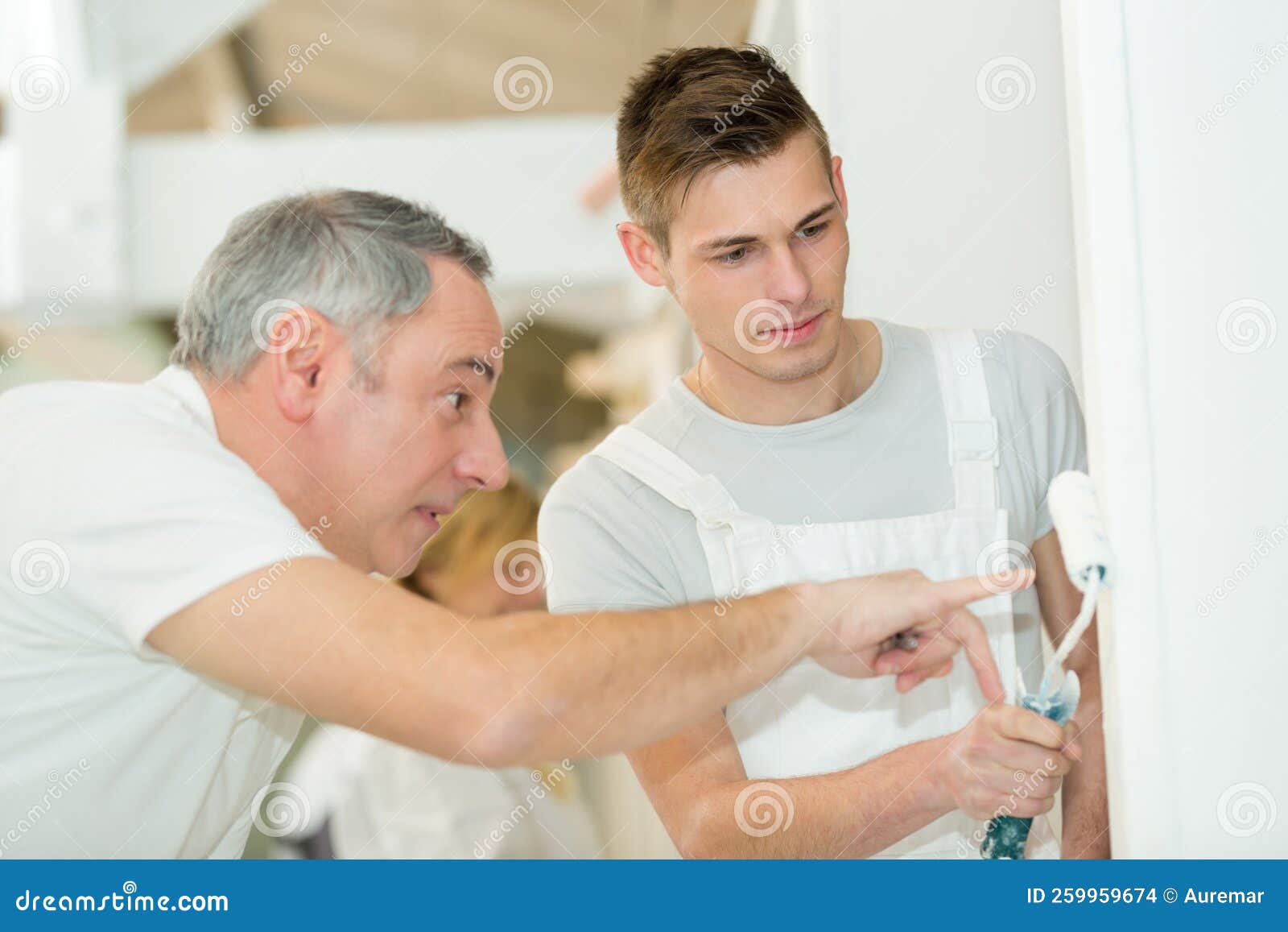 Portrait Male Paint Apprentice Stock Photo - Image of teaching, roller ...