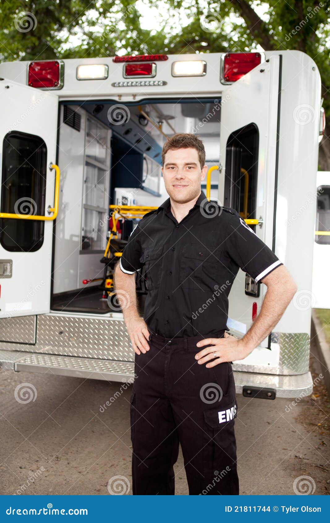 Portrait of a Male Paramedic Stock Photo - Image of certified ...