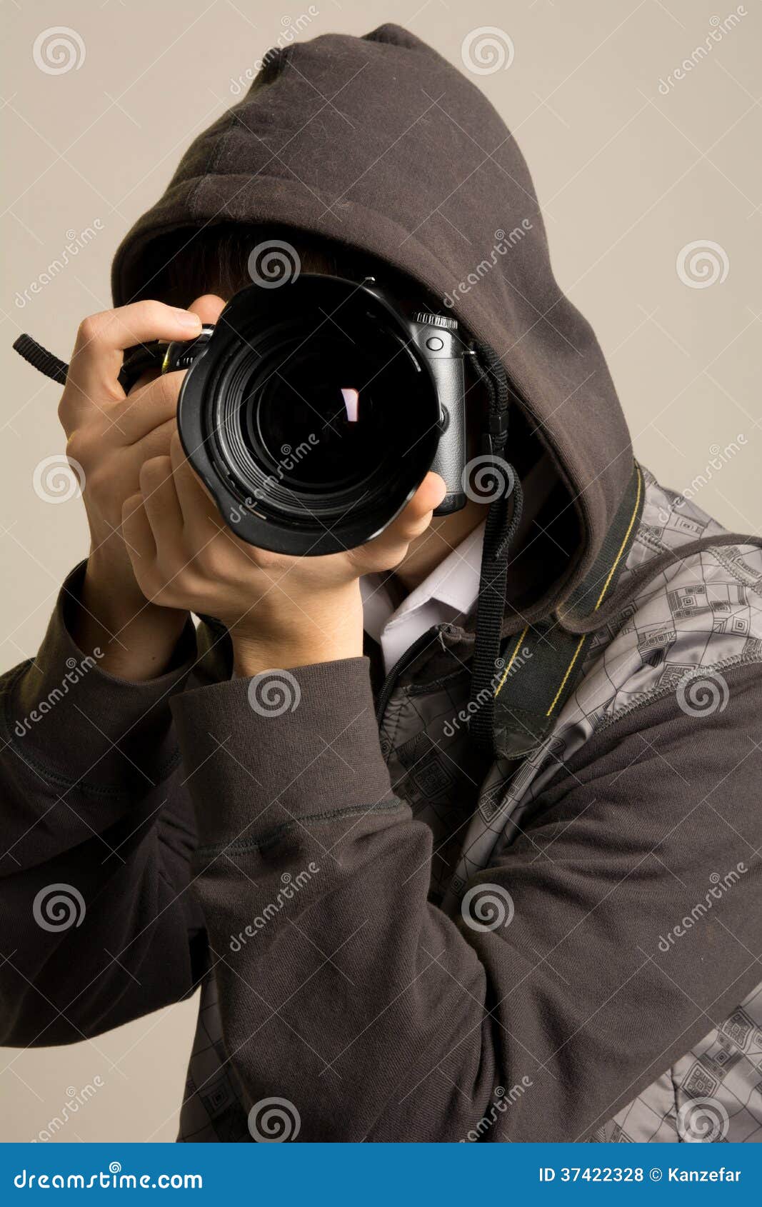 Portrait of Male Photographer with Camera Stock Photo - Image of camera ...