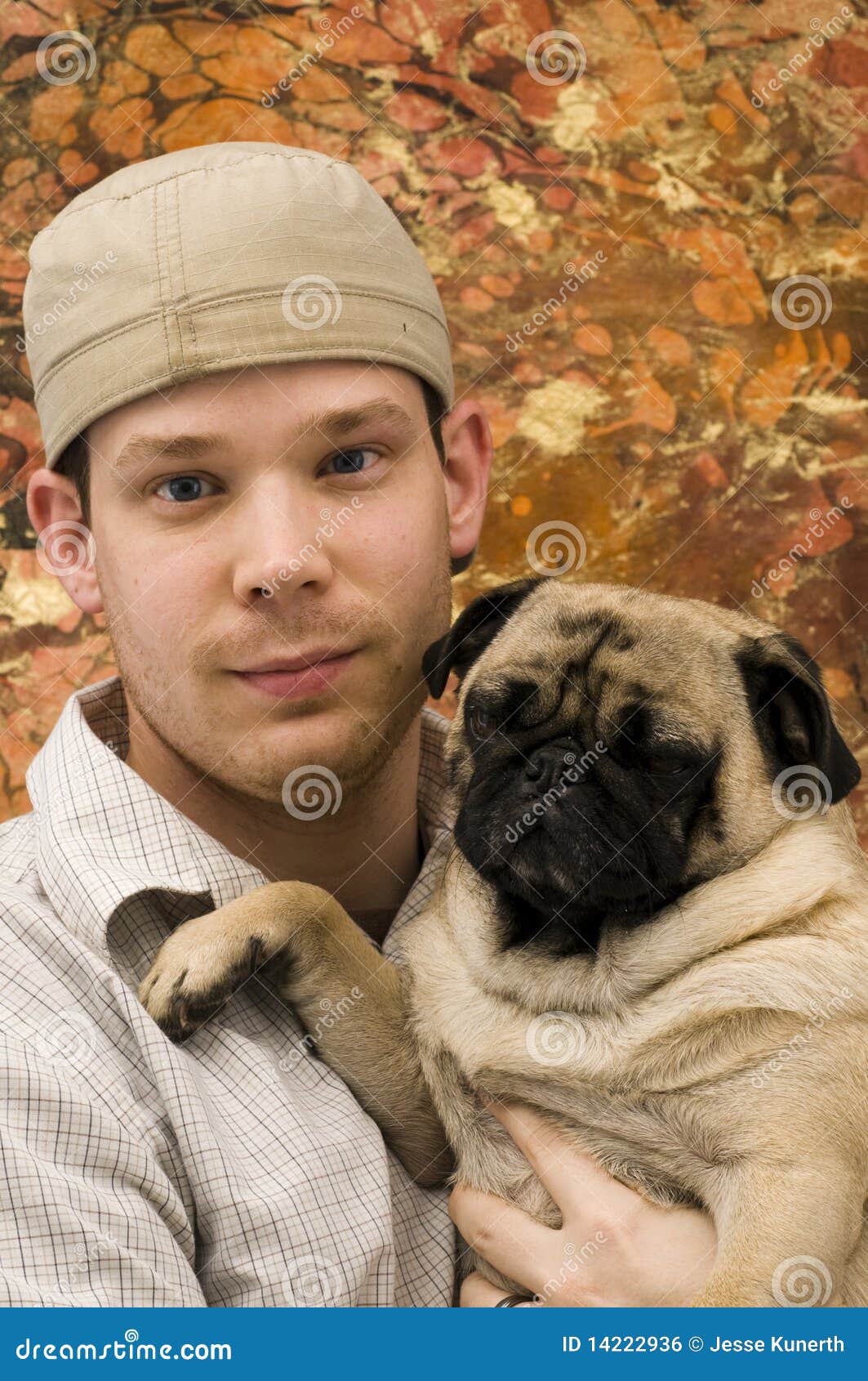 Portrait of Male and Pug stock photo. Image of portrait - 14222936